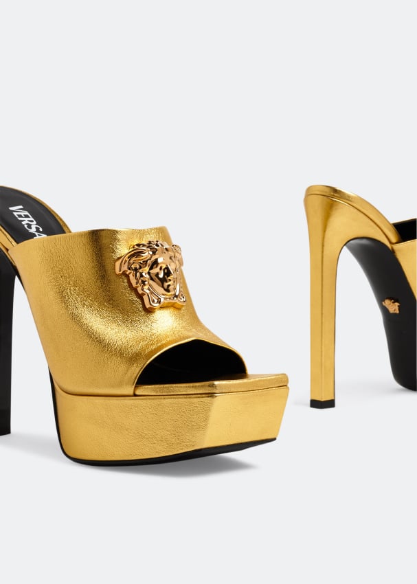 Versace La Medusa platform mules for Women - Gold in UAE | Level Shoes
