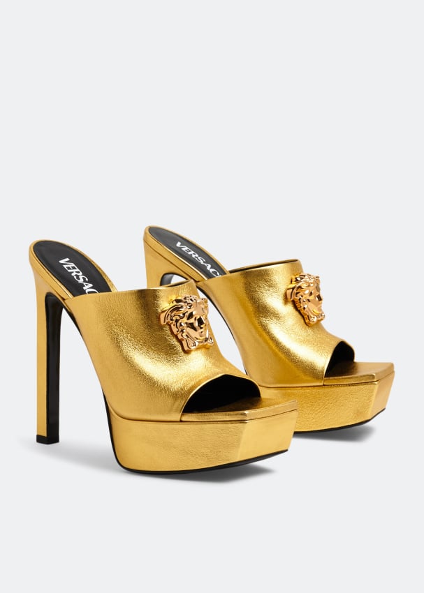 Versace La Medusa platform mules for Women - Gold in UAE | Level Shoes