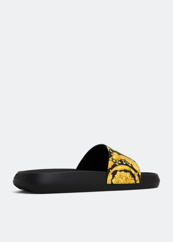 Versace Barocco slides for Men - Black in UAE | Level Shoes