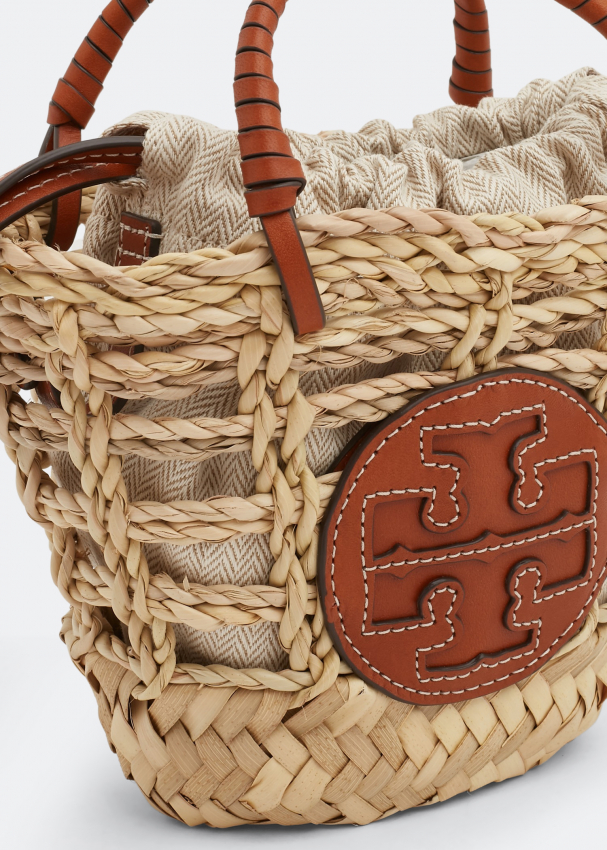 Tory Burch Ella Straw mini tote bag for Women - Beige in UAE | Level Shoes