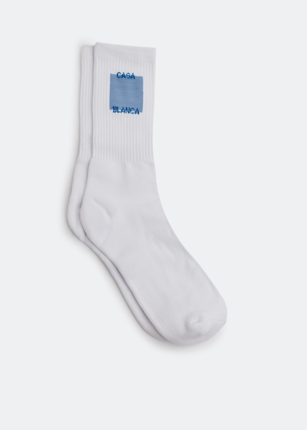 Casablanca Paris Casa logo socks for Men - White in UAE | Level Shoes