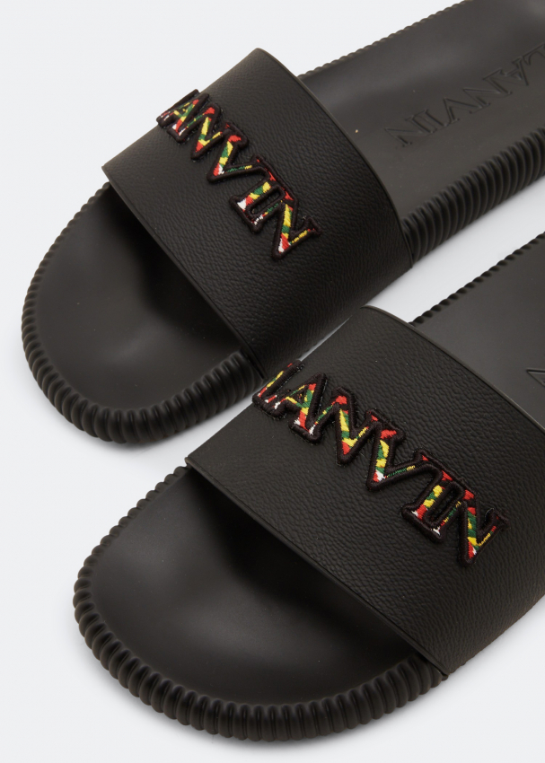 Lanvin Arpège slides for Men - Black in UAE | Level Shoes