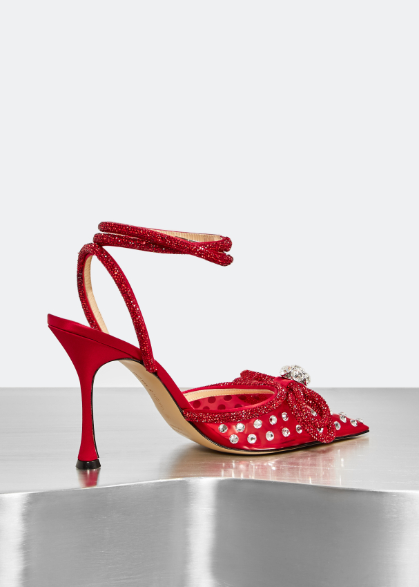Mach & Mach x Level Shoes Double crystal bow pumps for Women - Red in ...