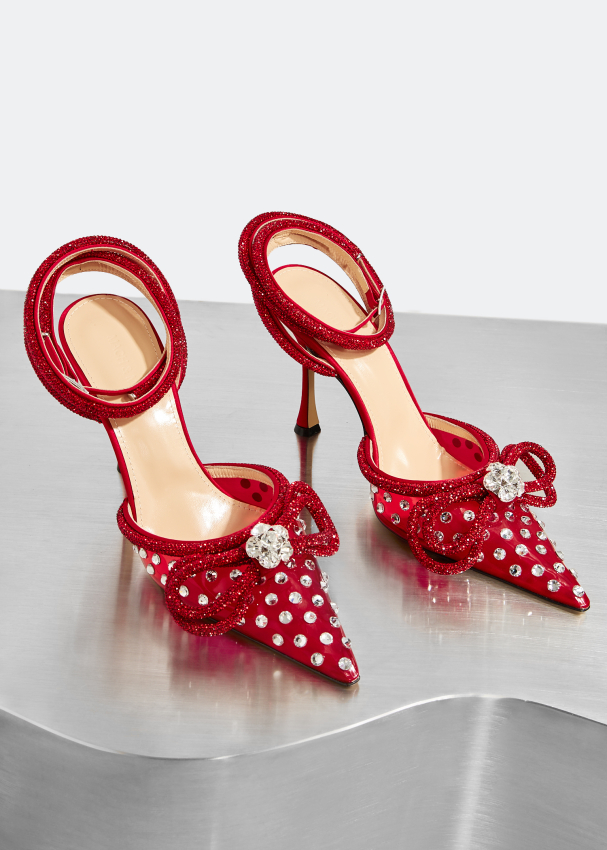 Mach and Mach x Level Shoes Double crystal bow pumps for Women - Red in ...