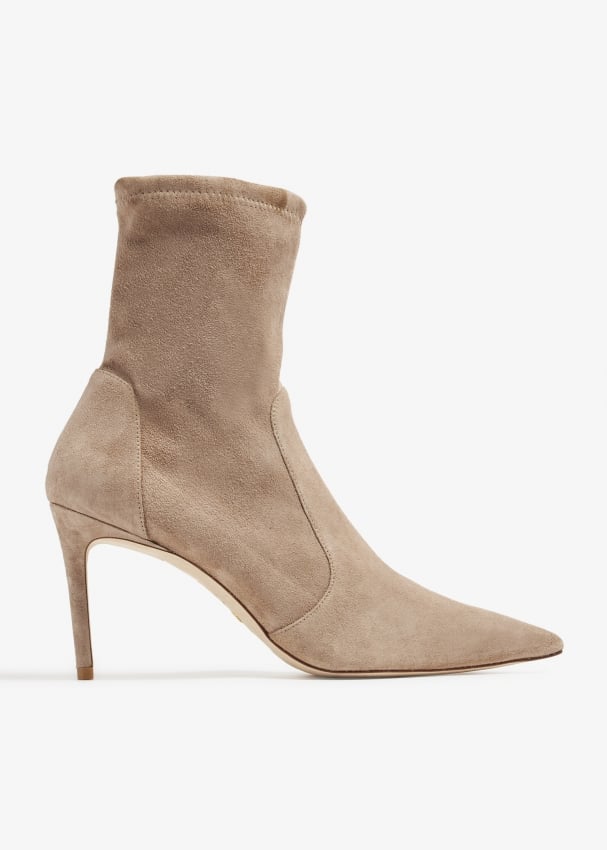 Stuart Weitzman Stuart 85 booties for Women - Beige in UAE | Level Shoes