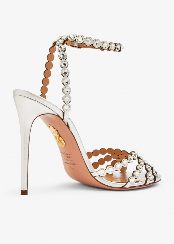 Aquazzura Tequila sandals for Women - Silver in UAE | Level Shoes