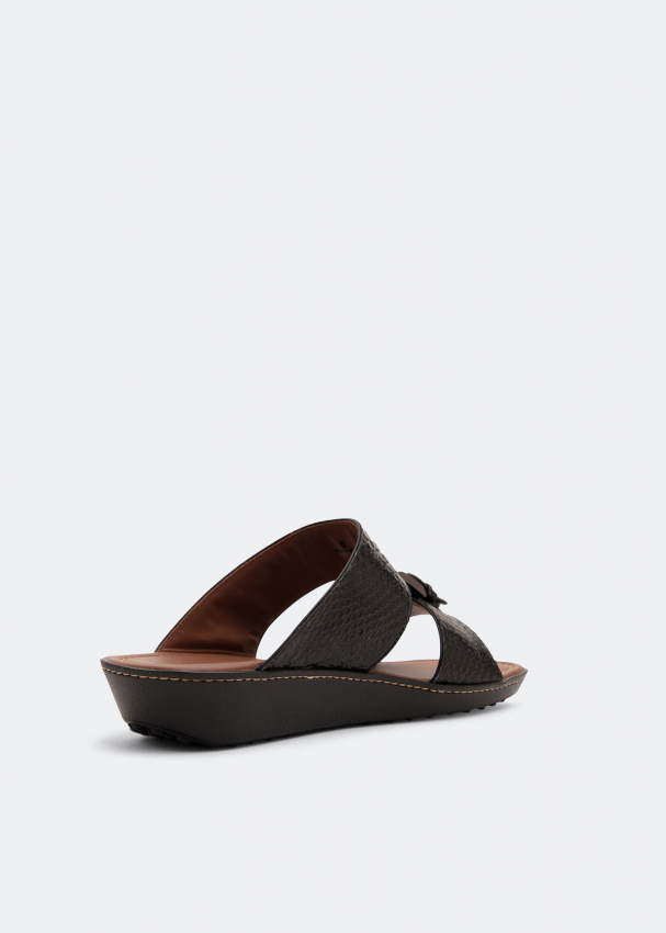 Tod's Python print leather sandals for Men - Black in UAE | Level Shoes