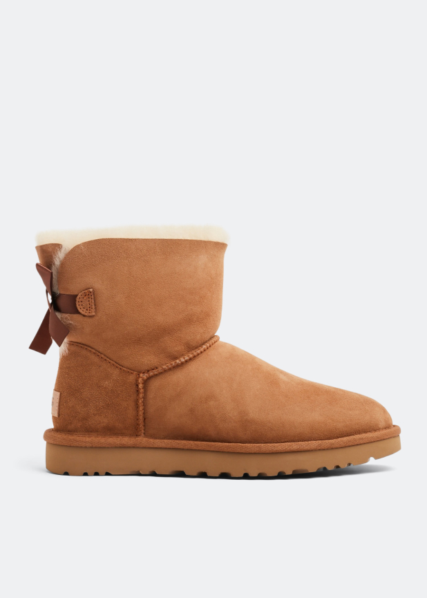 Ugg Mini Bailey Bow II boots for Women - Grey in UAE | Level Shoes