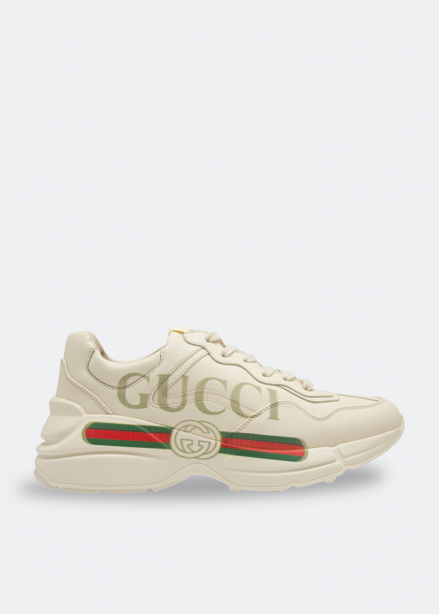 Gucci Rhyton leather sneakers for Women - White in UAE | Level Shoes