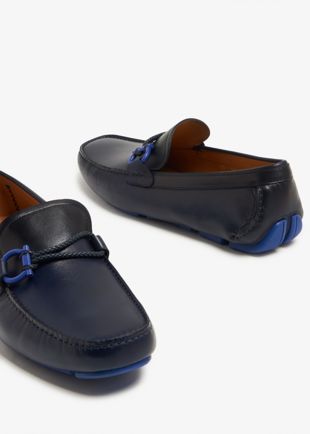 Ferragamo Gancini driver moccasins for Men - Blue in UAE | Level Shoes