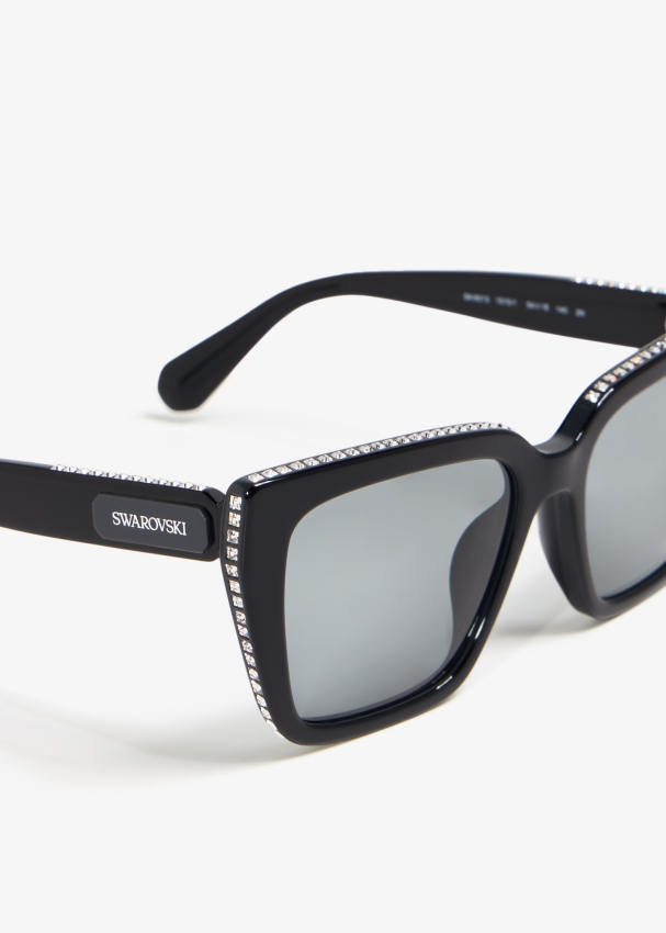 Swarovski Square-shape sunglasses for Women - Black in UAE | Level Shoes