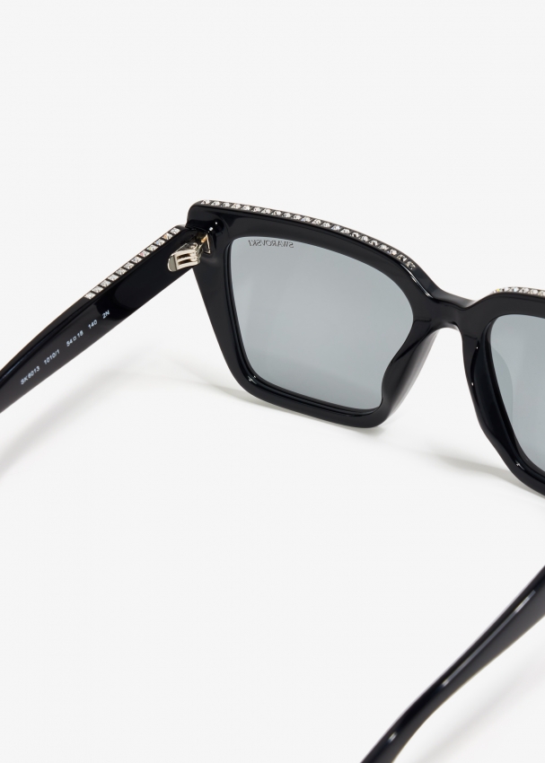 Swarovski Square-shape sunglasses for Women - Black in UAE | Level Shoes