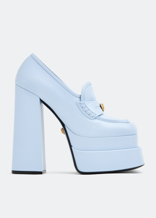 Versace Intrico platform loafers for Women - Blue in UAE | Level Shoes