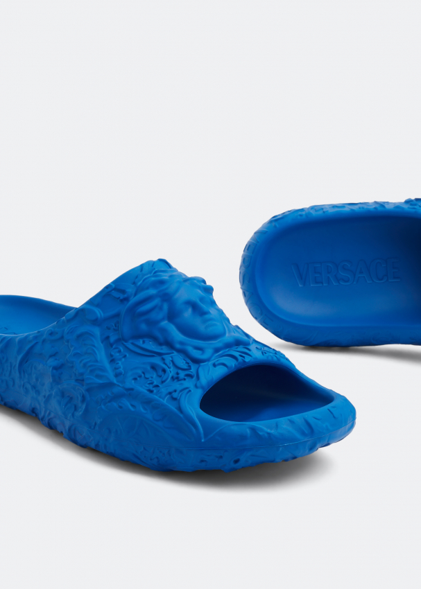 Versace Medusa Dimension slides for Men - Blue in UAE | Level Shoes