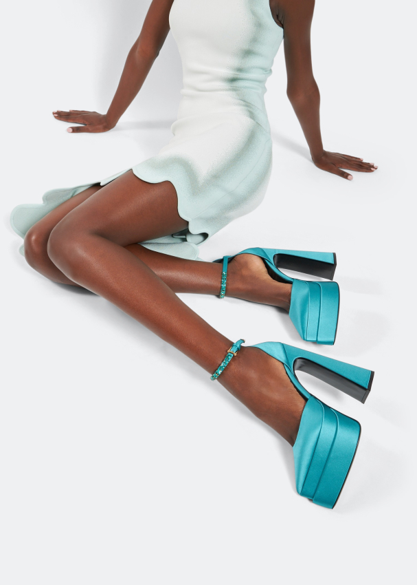 Versace Aevitas pointy platform pumps for Women - Blue in UAE | Level Shoes