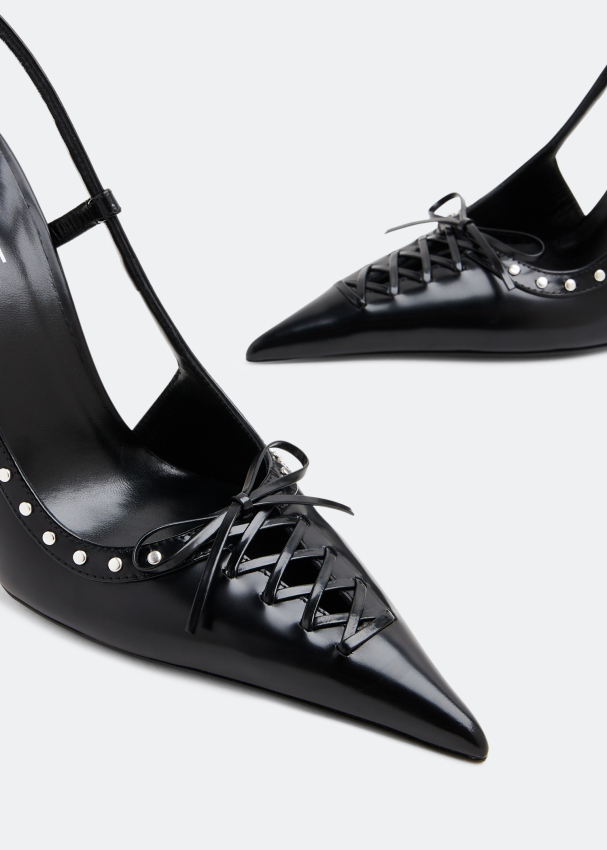 Versace Laced pin-point slingback pumps for Women - Black in UAE ...