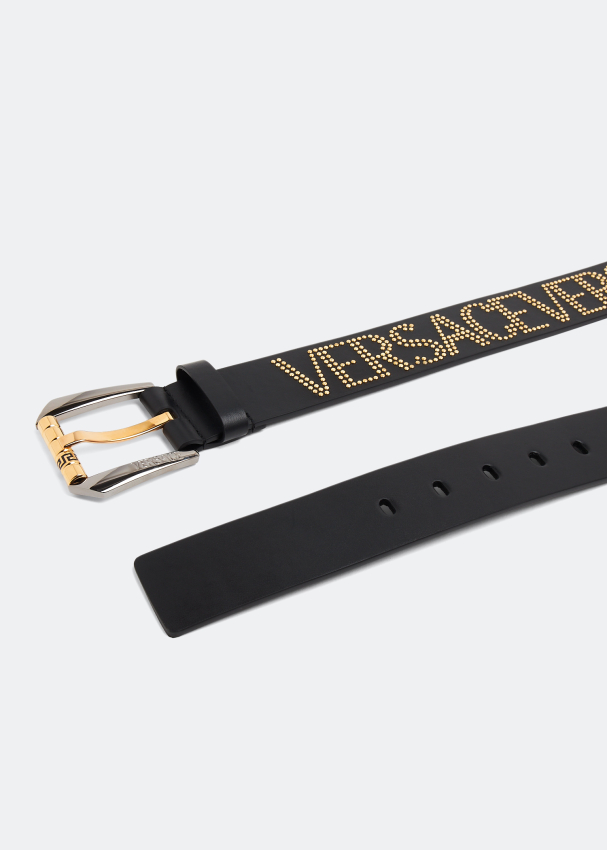 Versace Studded Versace Allover belt for Men - Black in UAE | Level Shoes