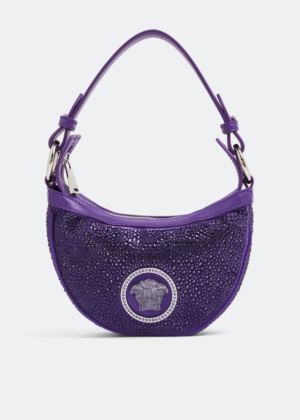 Versace Crystal Repeat mini hobo bag for Women - Purple in UAE | Level ...