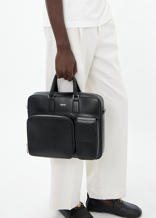 Versace Cargo briefcase for Men - Black in UAE | Level Shoes