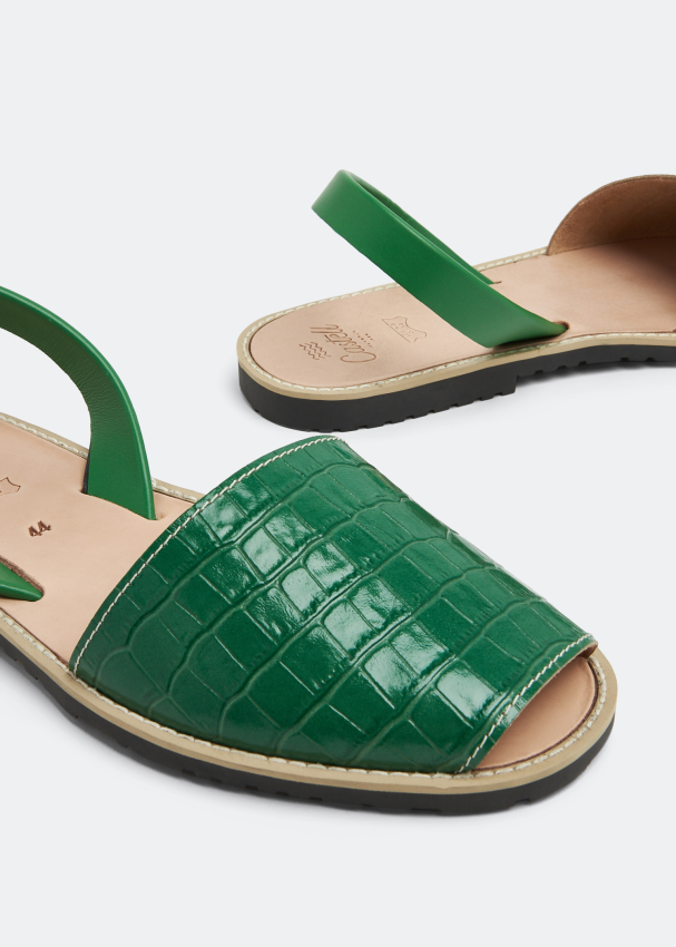Castell Croc-embossed sandals for Men - Green in UAE | Level Shoes