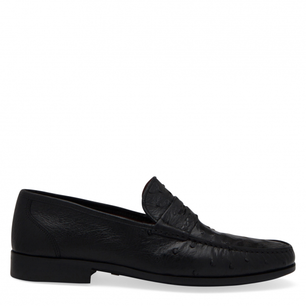 Magnanni Ostrich loafers for Men - Black in UAE | Level Shoes