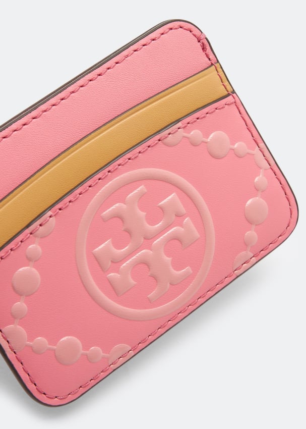 Tory Burch T Monogram card case for Women - Pink in UAE | Level Shoes