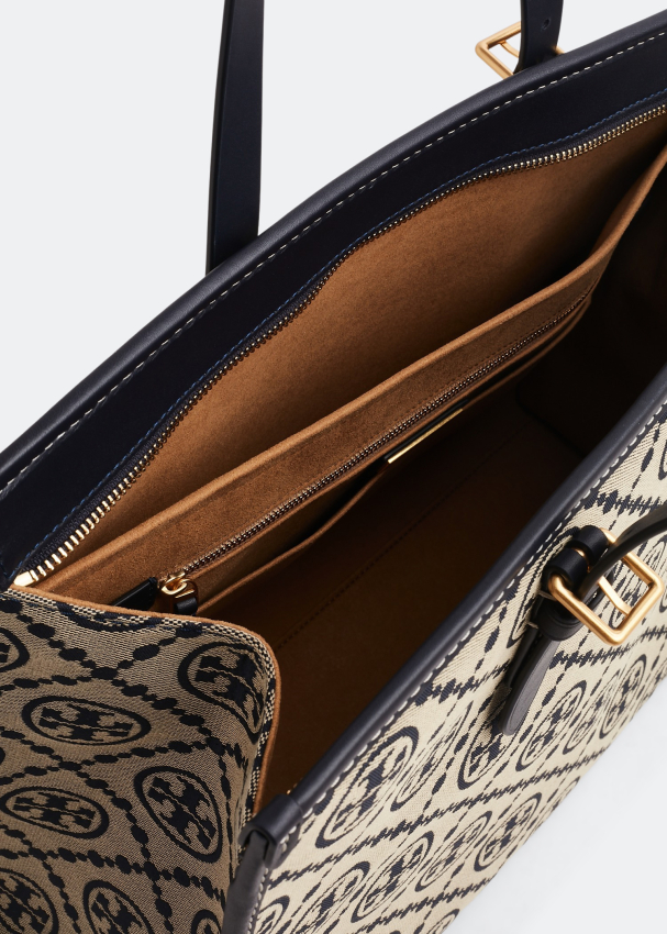Tory Burch T Monogram tote bag for Women - Blue in UAE | Level Shoes