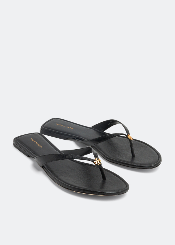 Tory Burch Capri leather flip flops for Women - Black in UAE | Level Shoes