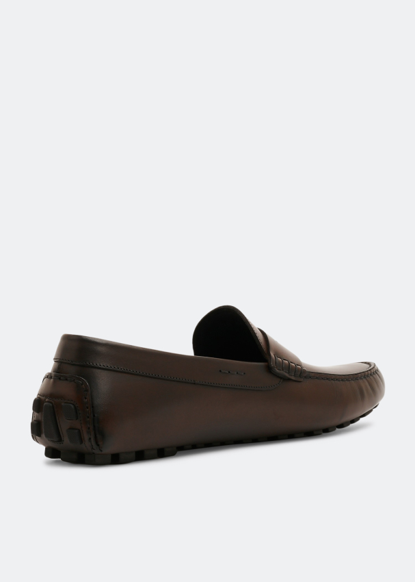 Mengloria Victor leather driver shoes for Men - Brown in UAE | Level Shoes
