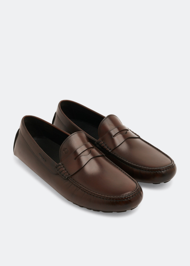 Mengloria Victor leather driver shoes for Men - Brown in UAE | Level Shoes