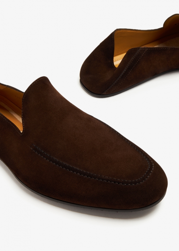 Magnanni Suede slippers for Men - Brown in UAE | Level Shoes