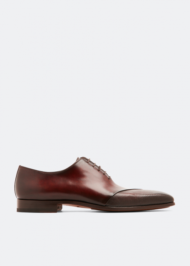 Magnanni Textured lace-up shoes for Men - Brown in KSA | Level Shoes