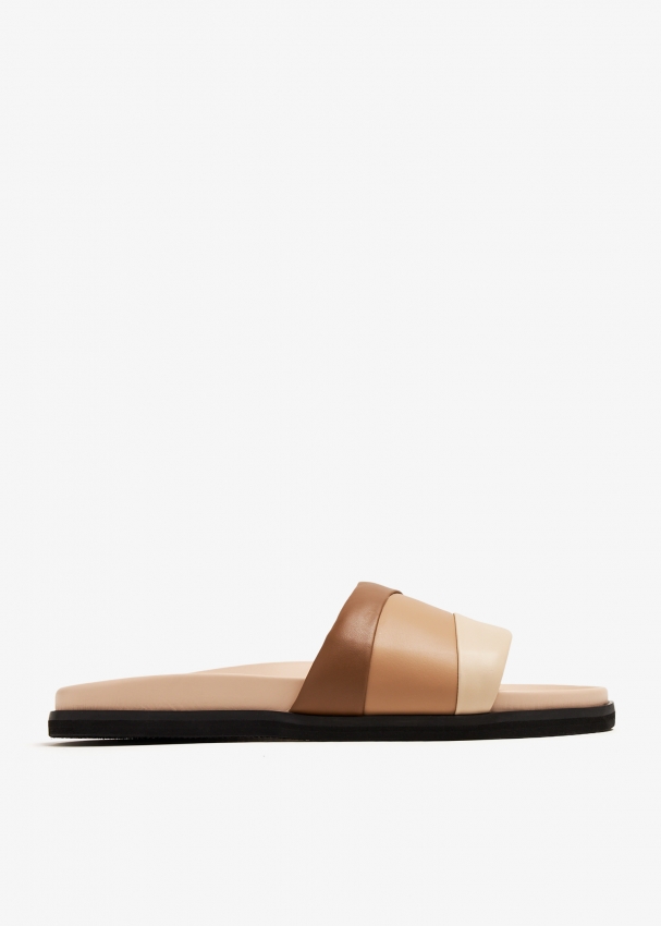Daniel Essa Vague slide sandals for Men - Brown in UAE | Level Shoes
