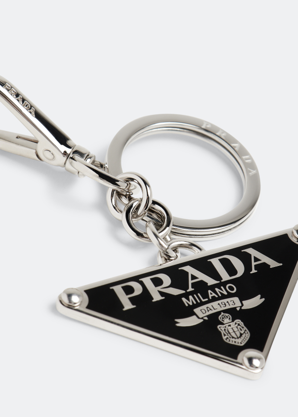 Prada Metal keychain for Men - Black in UAE | Level Shoes