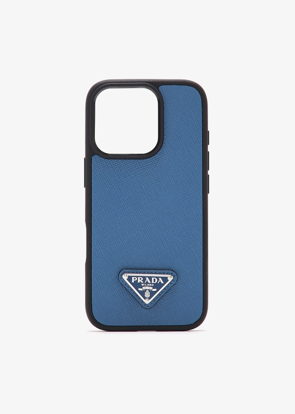 Prada iPhone 16 Pro Saffiano leather case for Men - Blue in UAE | Level ...