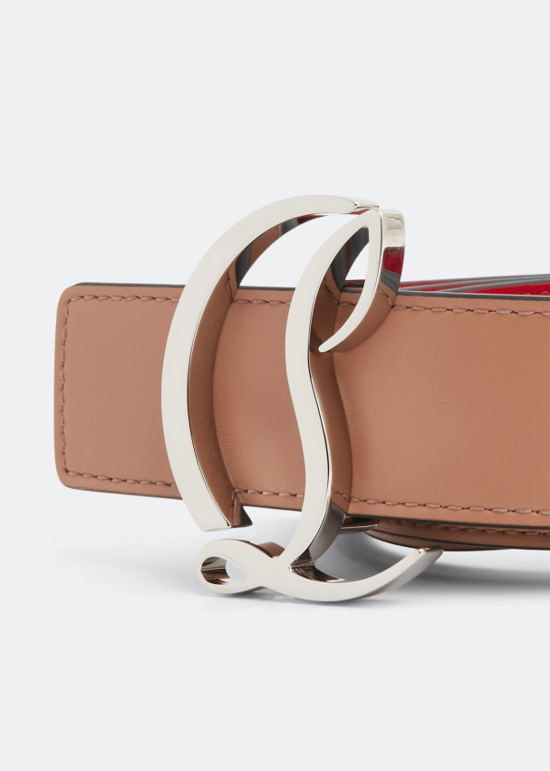 Christian Louboutin CL Logo belt for Women - Beige in Bahrain | Level Shoes