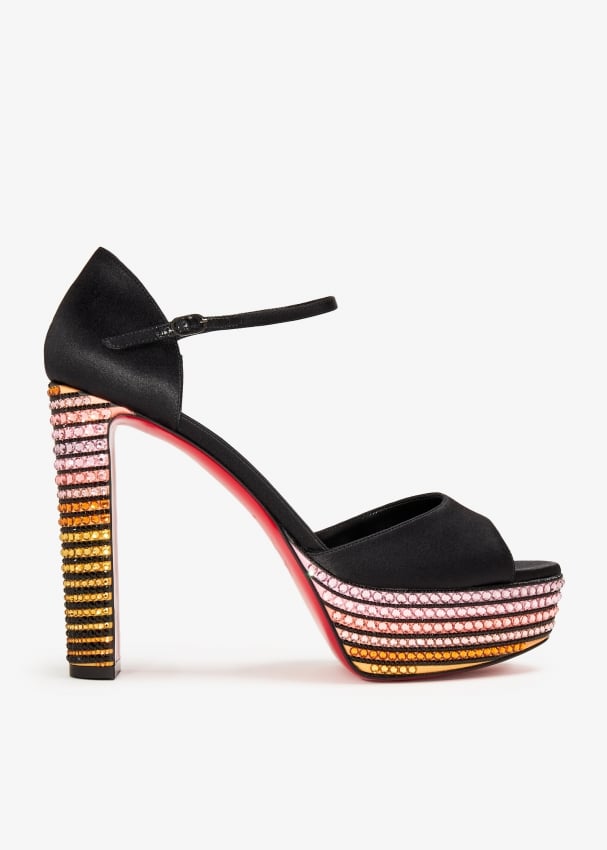 Christian Louboutin Sandaloo 130 strass sandals for Women - Black in ...