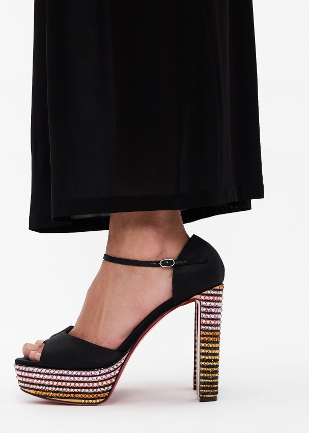 Christian Louboutin Sandaloo 130 strass sandals for Women - Black in ...