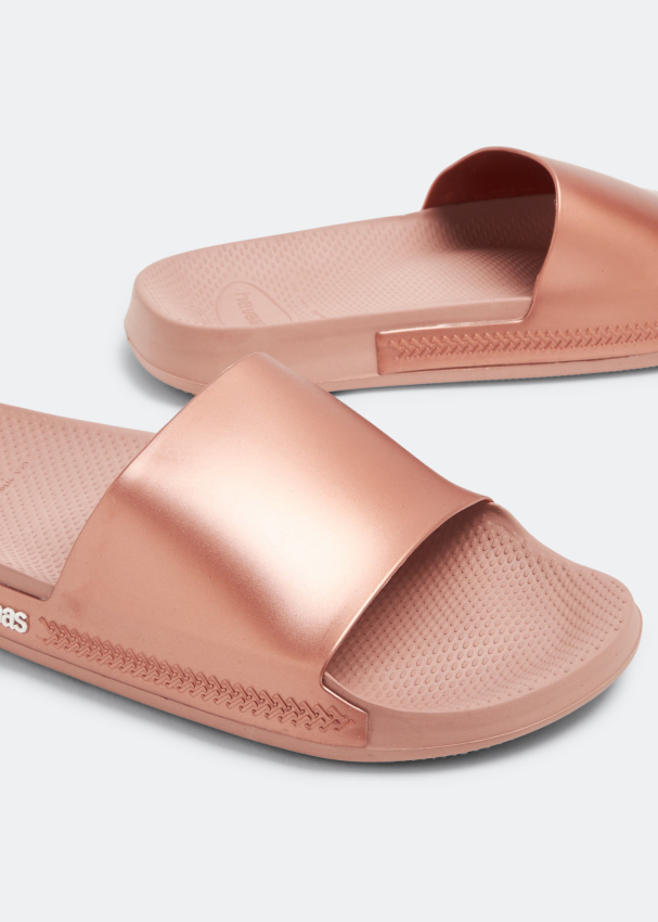 Havaianas Classic metallic slides for Women - Metallic in UAE | Level Shoes