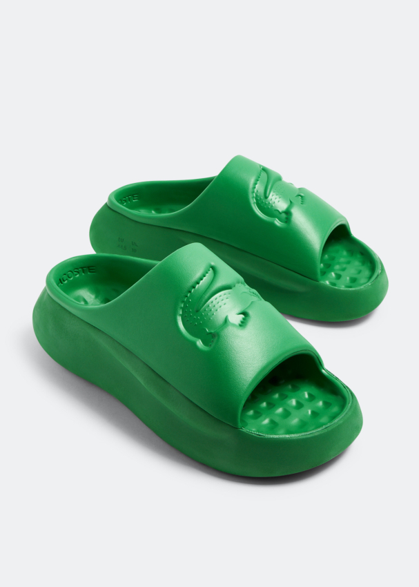 Lacoste Slides Green Cheap