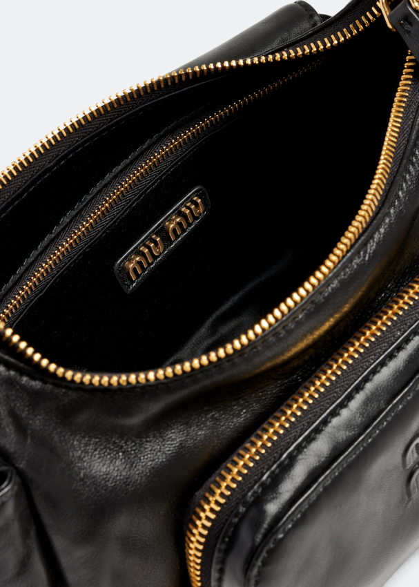 Miu Miu Leather Pocket bag for Women - Black in KSA | Level Miu Miu Leather Pocket bag for Women - Black in KSA | Level