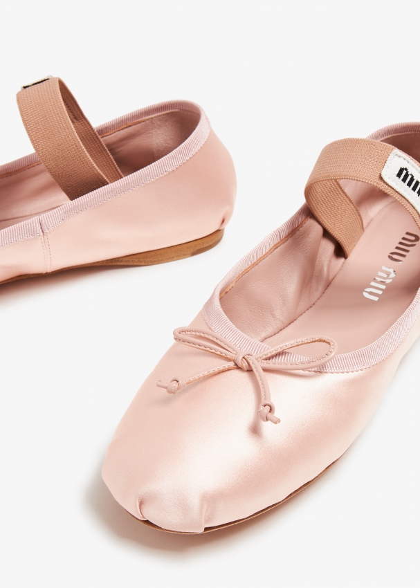 Miu Miu Satin ballerinas for Women - Pink in UAE | Level Shoes