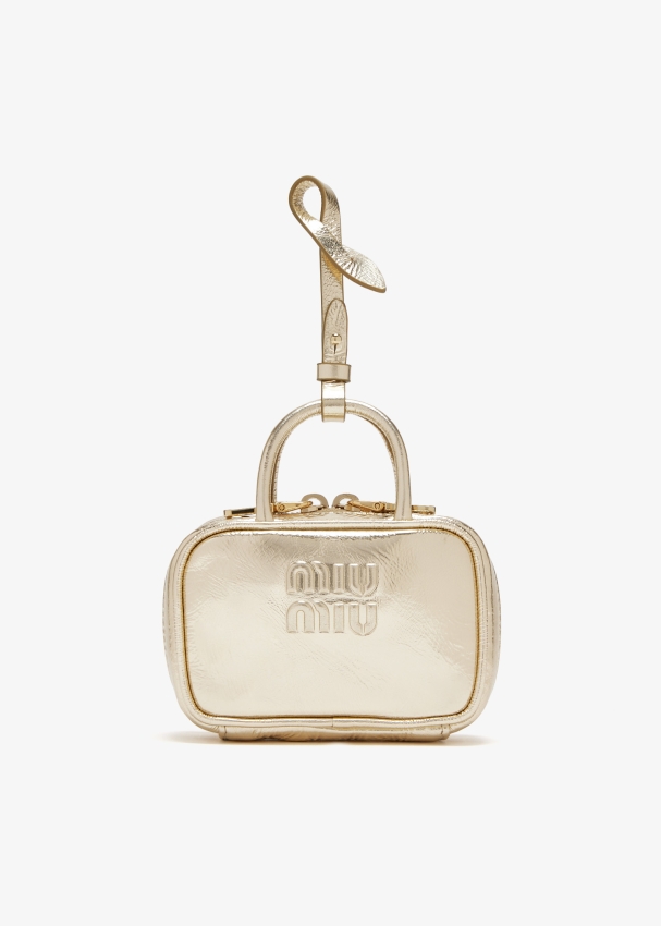Miu Miu Beau laminated leather micro bag for Women - Gold in UAE ...