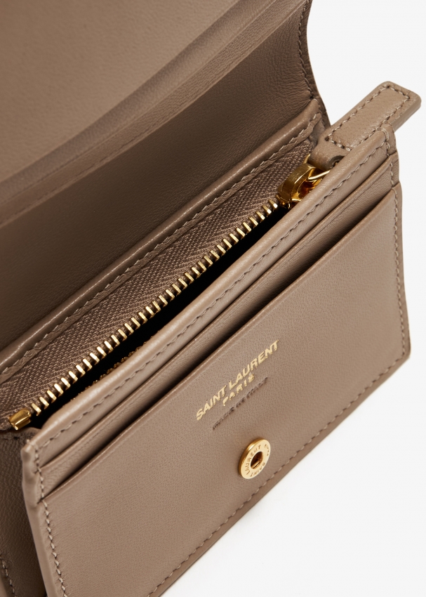 Saint Laurent Cassandre flap card case for Women - Beige in UAE | Level ...