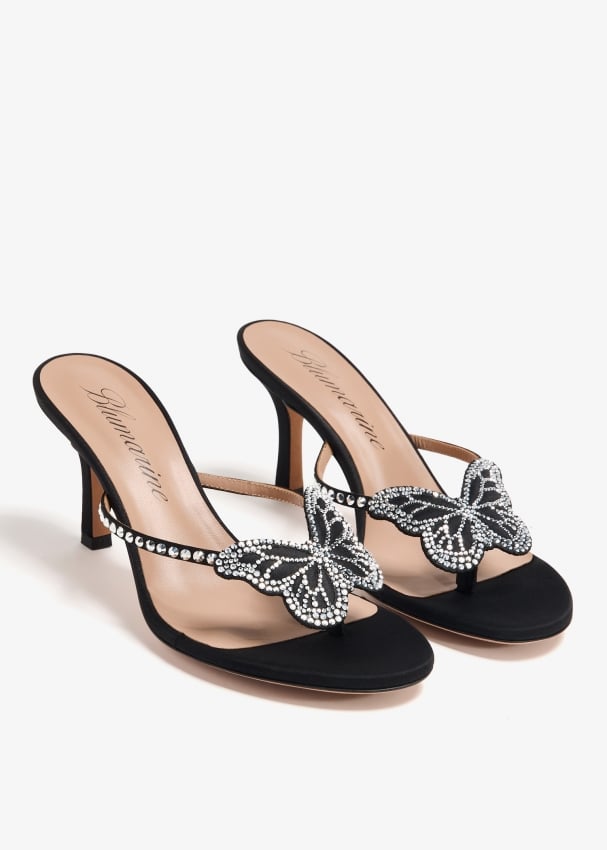 Blumarine Butterfly thong sandals for Women - Black in UAE | Level Shoes