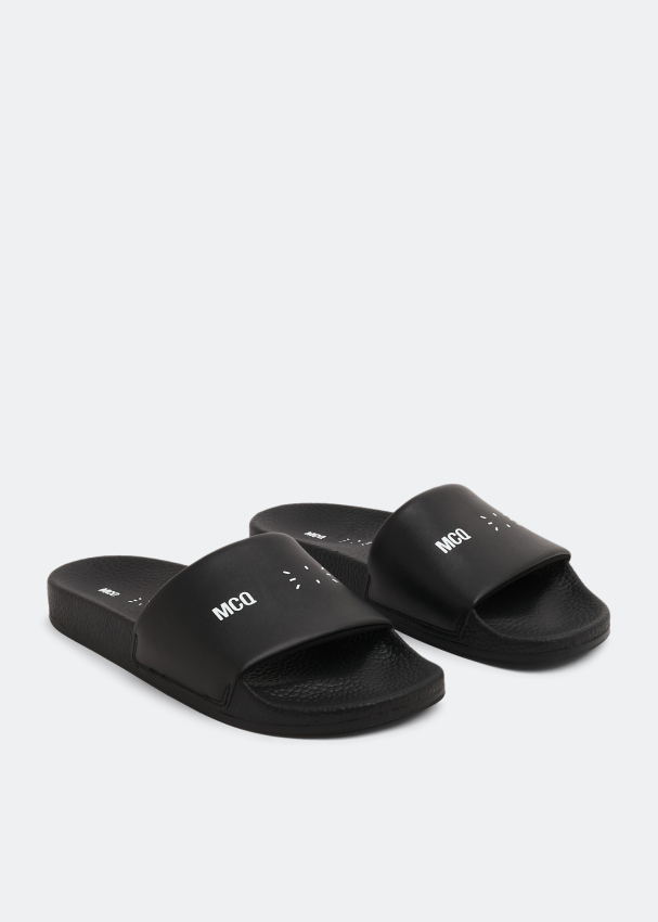 MCQ IC0 pool slides for Men - Black in UAE | Level Shoes