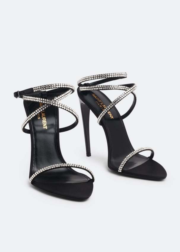 Saint Laurent Georgia sandals for Women - Black in UAE | Level Shoes