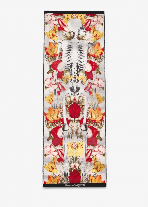 McQueen Skeleton scarf for Women - Printed in UAE | Level Shoes