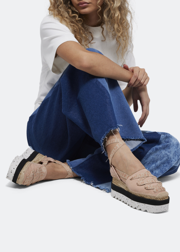 Stella McCartney Gaia canvas wedge espadrilles for Women - Pink in UAE ...
