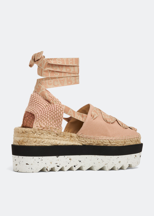 Stella McCartney Gaia canvas wedge espadrilles for Women - Pink in UAE ...